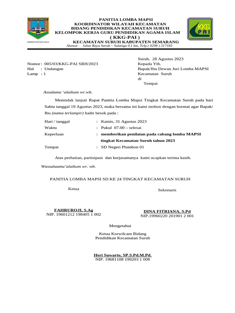 Undangan Lomba Mapsi Th. 2023 | PDF