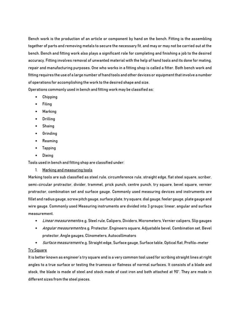 BENCH_WORK_AND_FITTING_2 | PDF | Metalworking | Tools