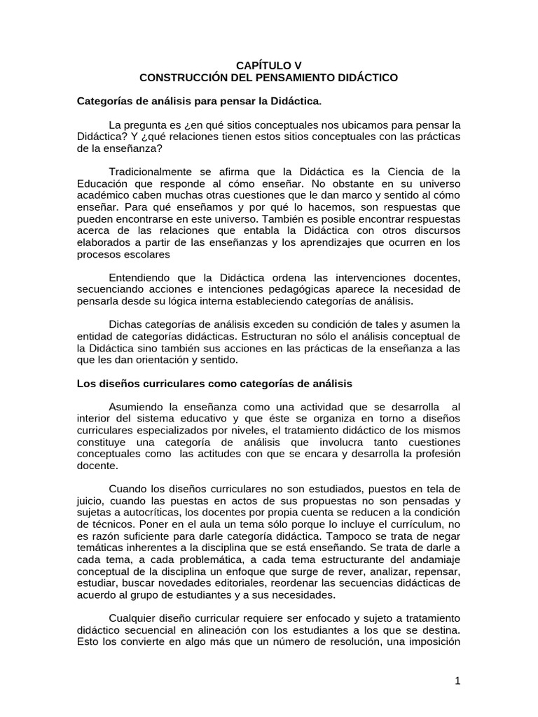 CAPÍTULO V Idem Libro | PDF | Enseñando | Maestros