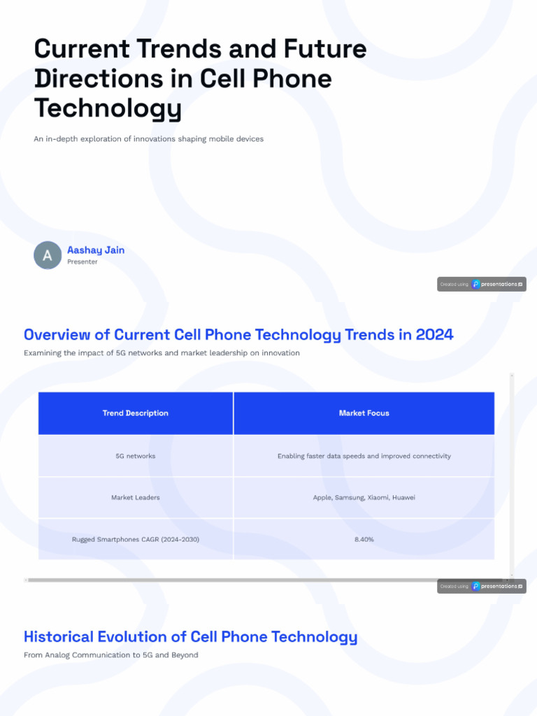 Cell Phone Technology Presentation | PDF
