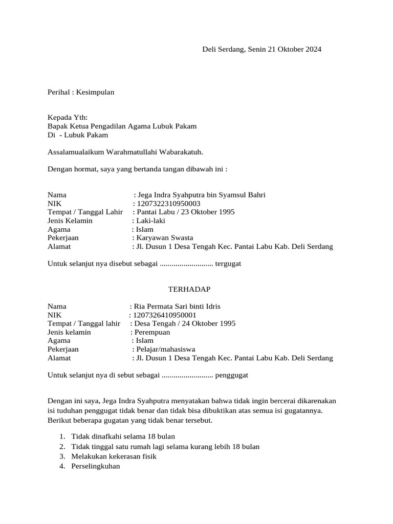 Surat Kesimpulan | PDF