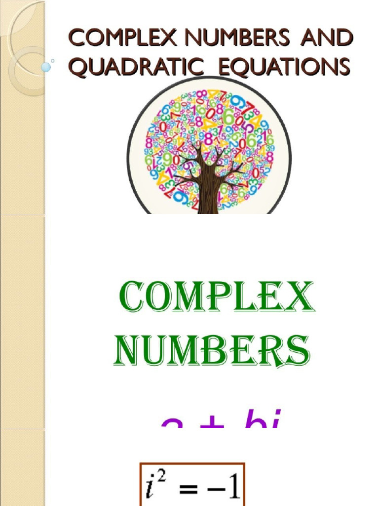 Chapter 5 Complex Numbers and Quadratic Equations | PDF