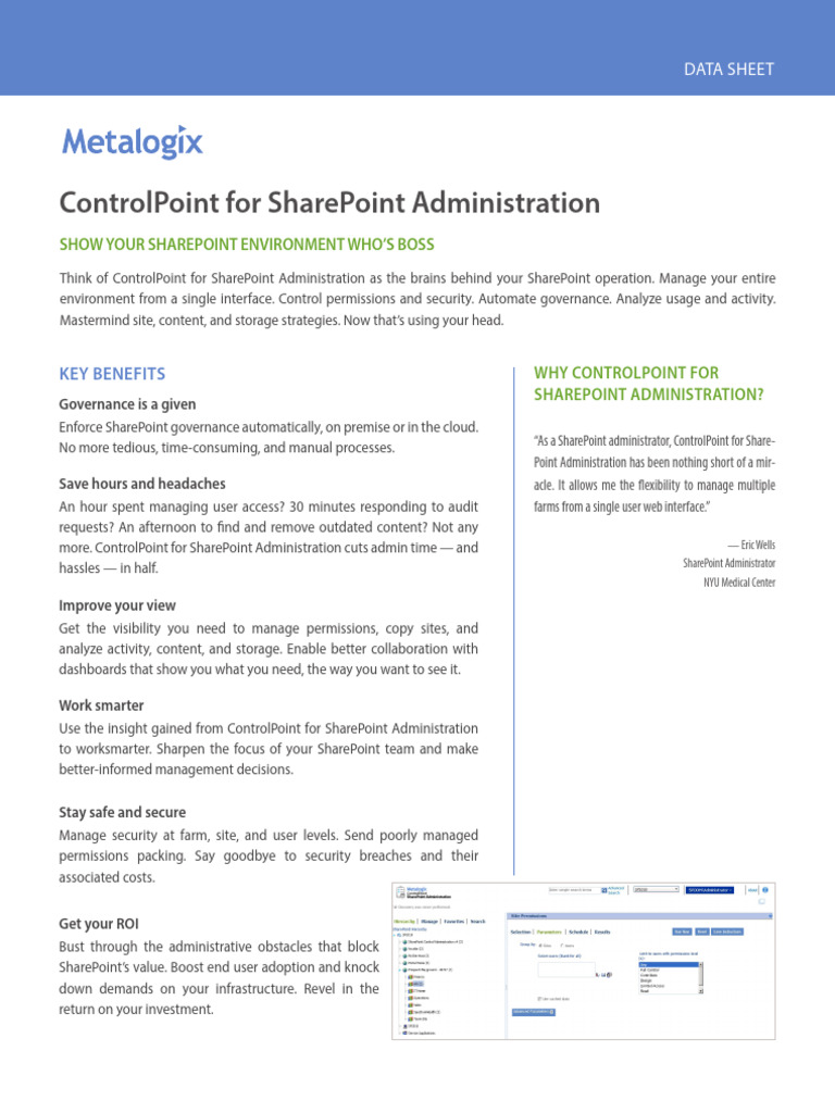 ControlPoint_Datasheet | PDF | Share Point | Software