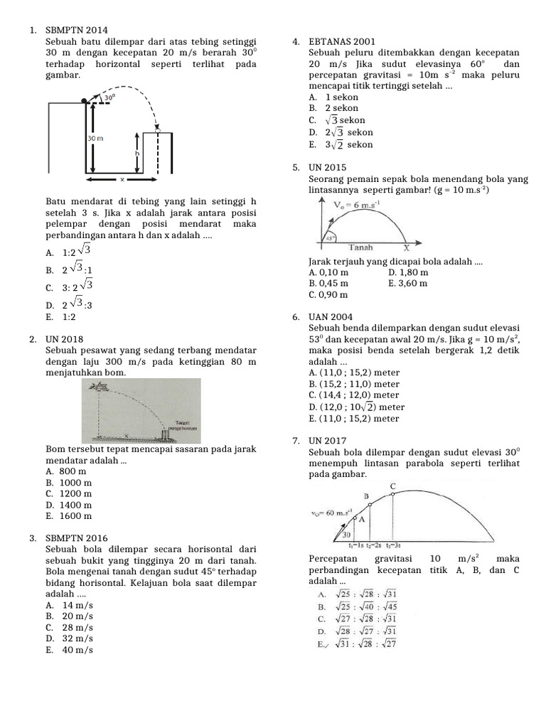 Soal - Gerak Parabola | PDF
