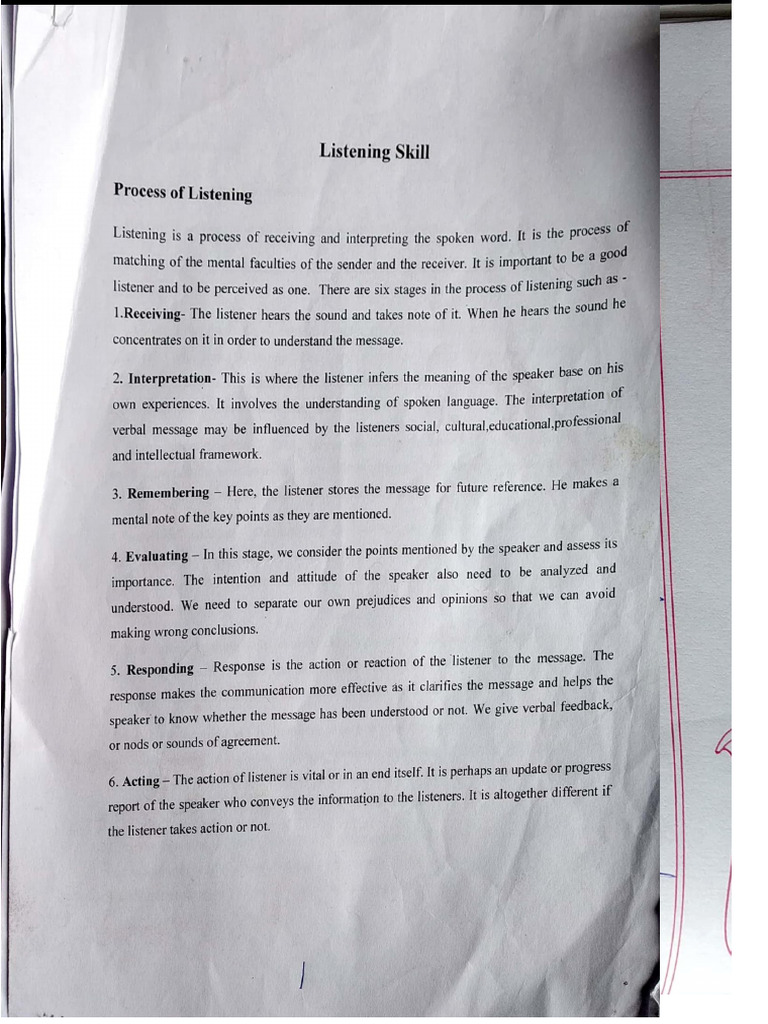 Unit 3 Part 1 Listening Skills (1) | PDF