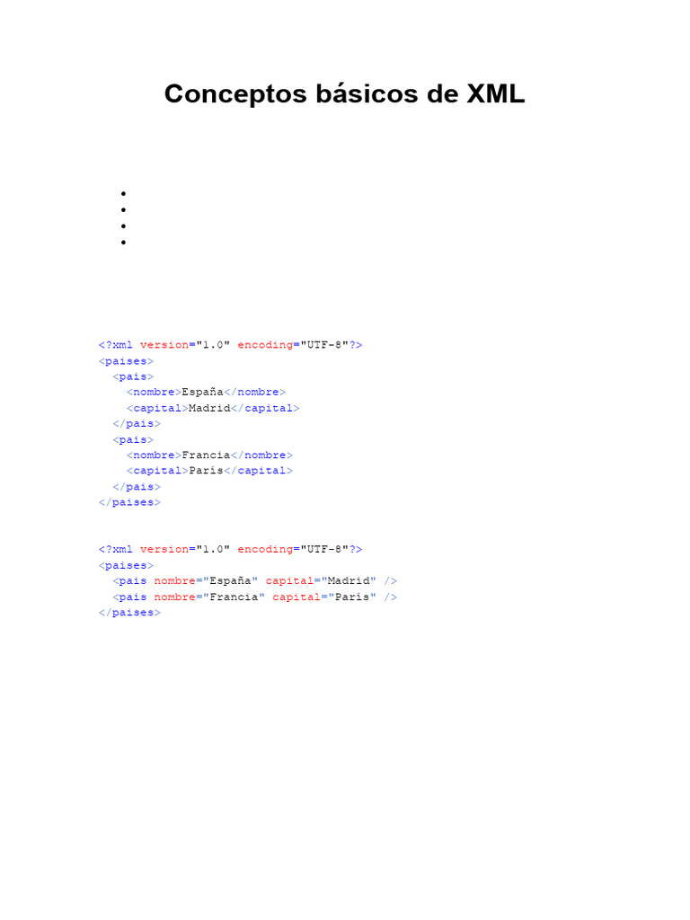 Conceptos Básicos de XML | PDF | Xml | Datos de computadora
