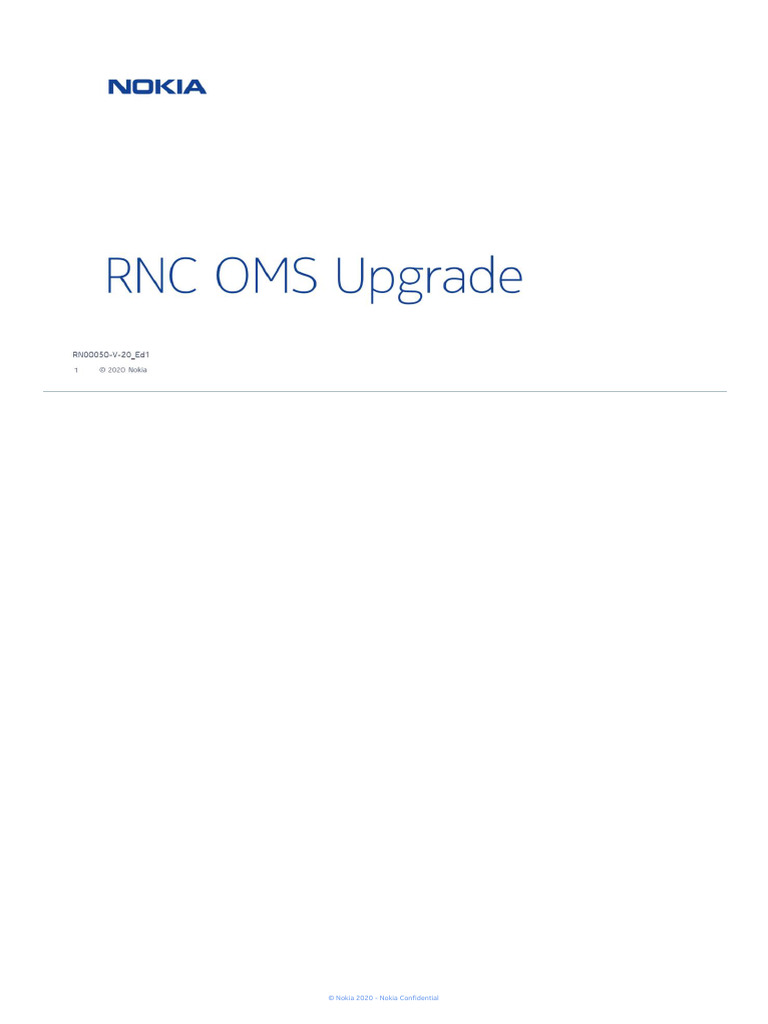 S01M03 RN00050 Ed1 RNC OMS Upgrade | PDF