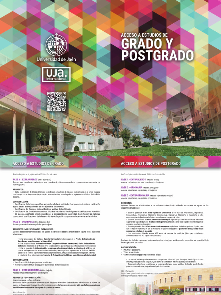 Acceso a Estudios de Grado y Postgrado | PDF