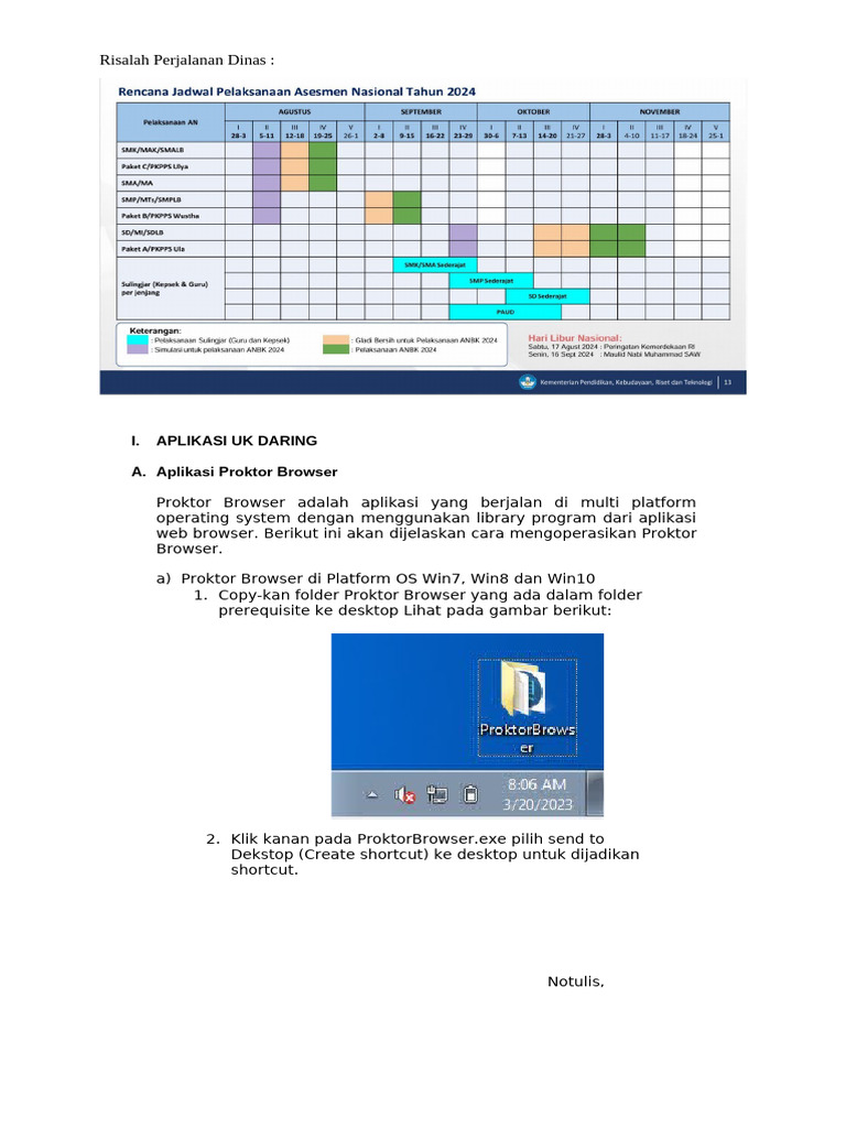 Panduan Penggunaan Proktor Browser | PDF