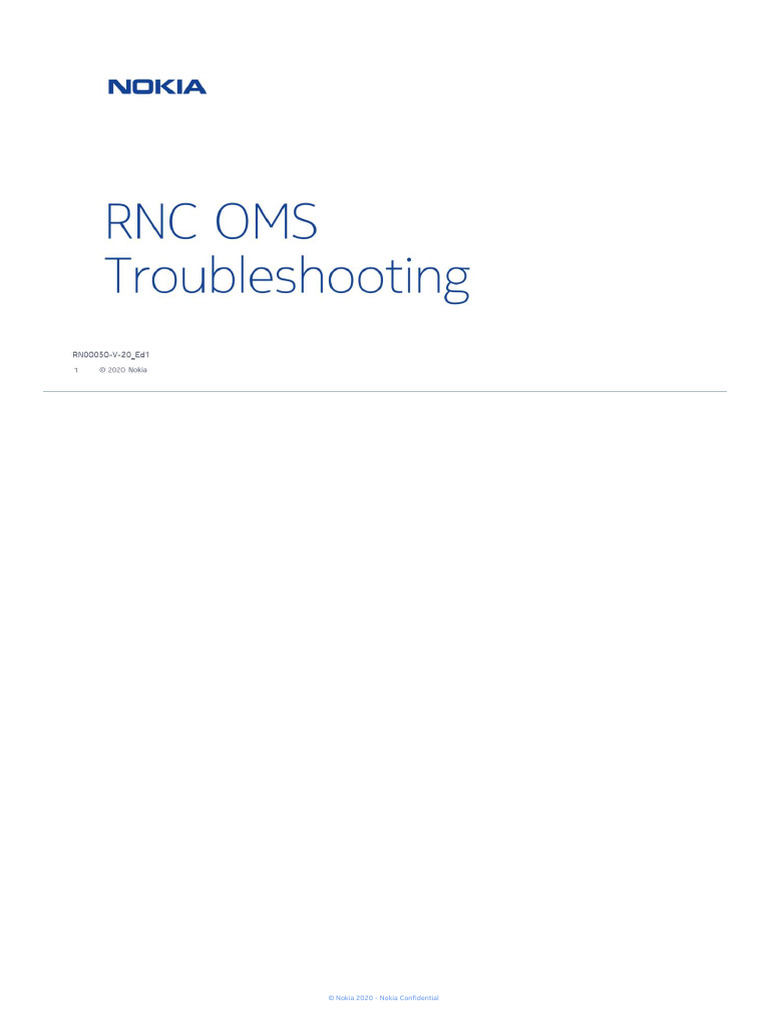 S01M06 RN00050 Ed1 RNC OMS Troubleshooting | PDF