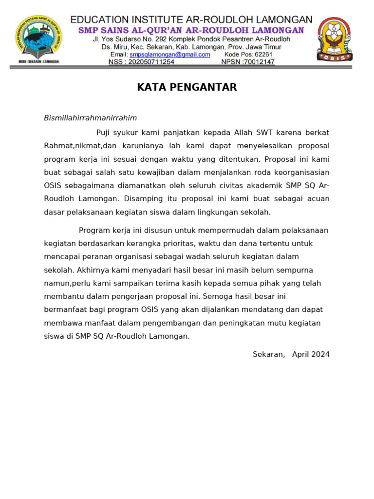 Proposal Program Kerja 2 | PDF