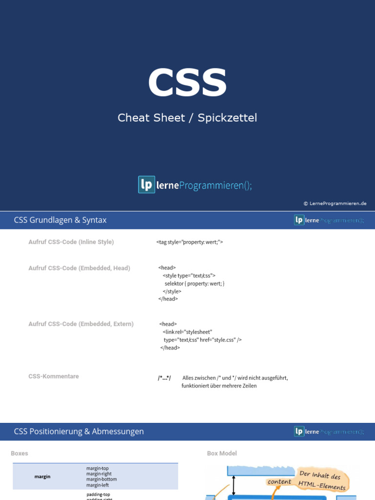 LerneProgrammieren CSS Cheatsheet | PDF