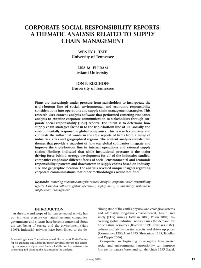 CSR Reports and Supply Chain Insights | PDF | Corporate Social Responsibility | Sustainability