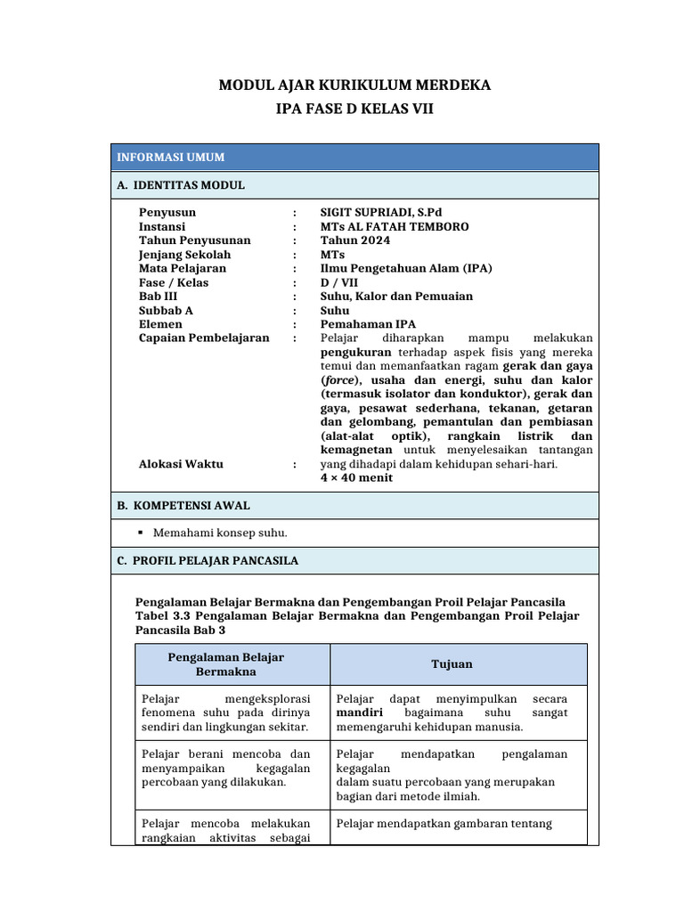 Modul Ajar BAB III | PDF