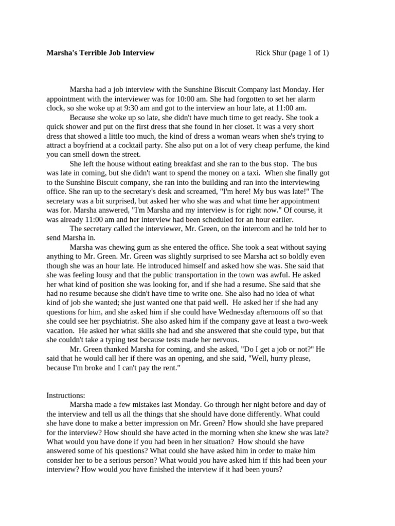 Terrible Job Interview Should | PDF | Religion & Spirituality