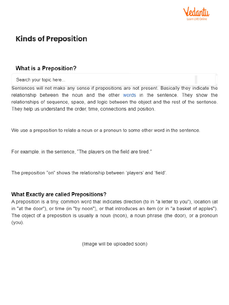 Kinds of Preposition | PDF