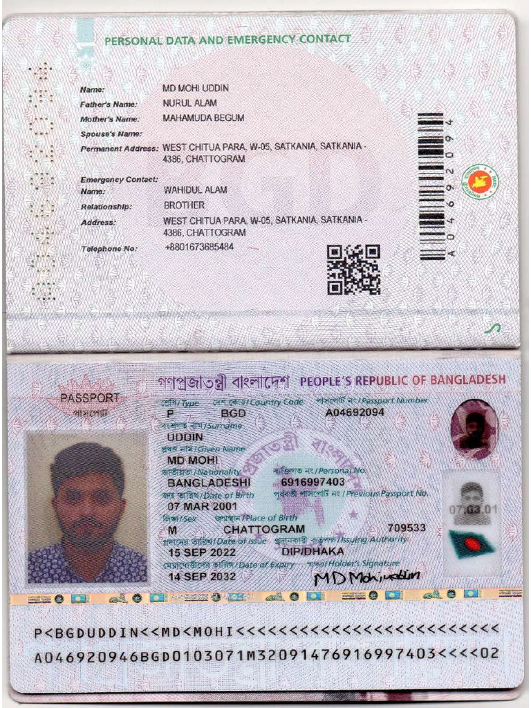 MOHI UDDIN PASSPORT | PDF MOHI UDDIN PASSPORT | PDF