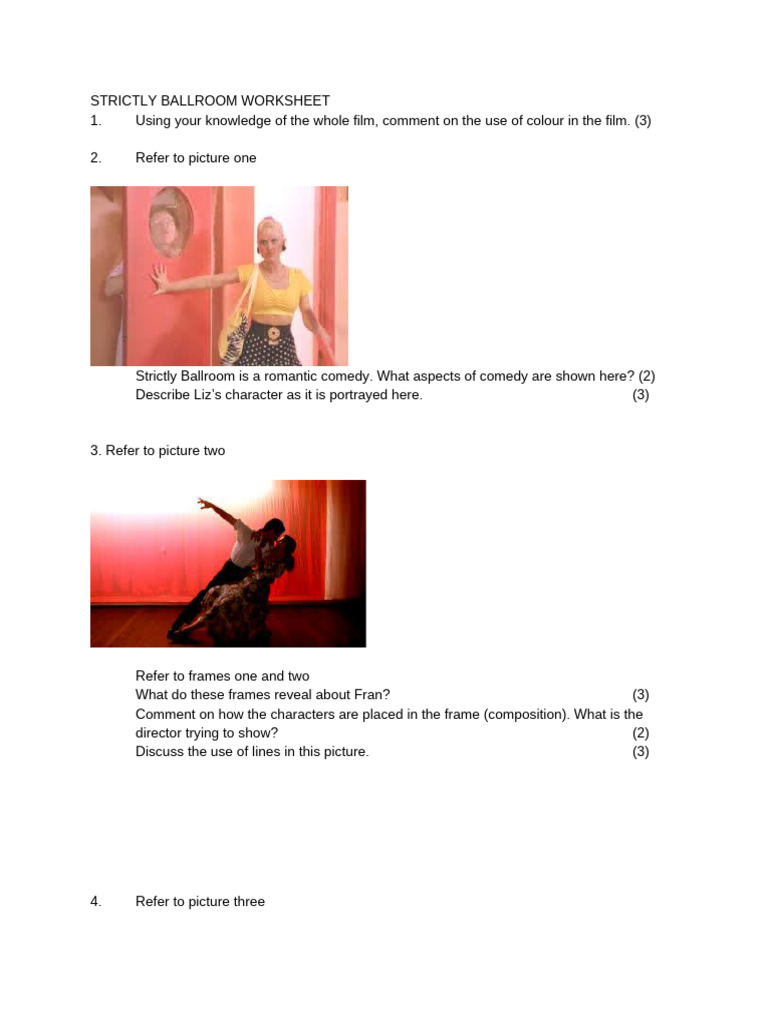 Strictly Ballroom Worksheet | PDF