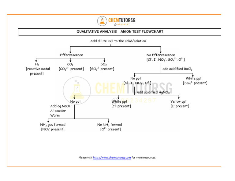 Chemistry Anion Test Guide | PDF