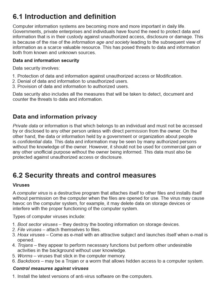 DATA SECURITY AND CONTROLS | PDF | Computer Virus | Security