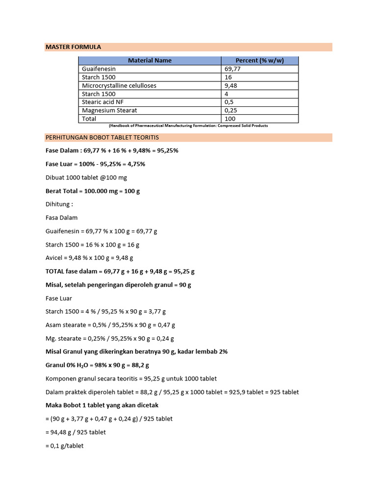 Perbaikan Master Formula | PDF