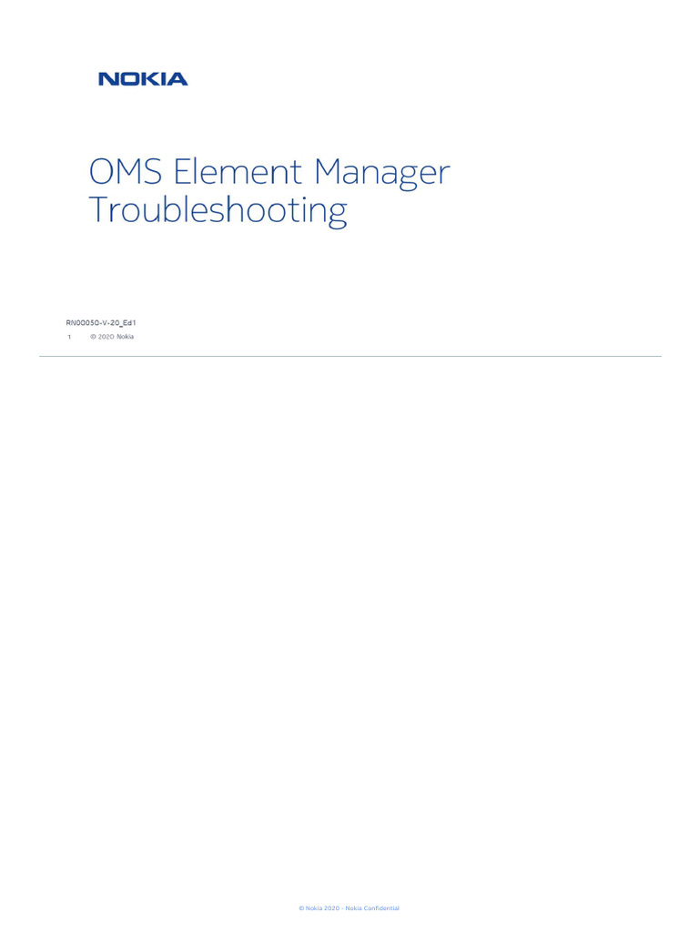 S02M04 RN00050 Ed1 OMS Element Manager Troubleshooting | PDF | Network ...