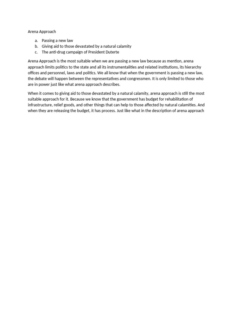 Arena Approach in Law and Aid | PDF