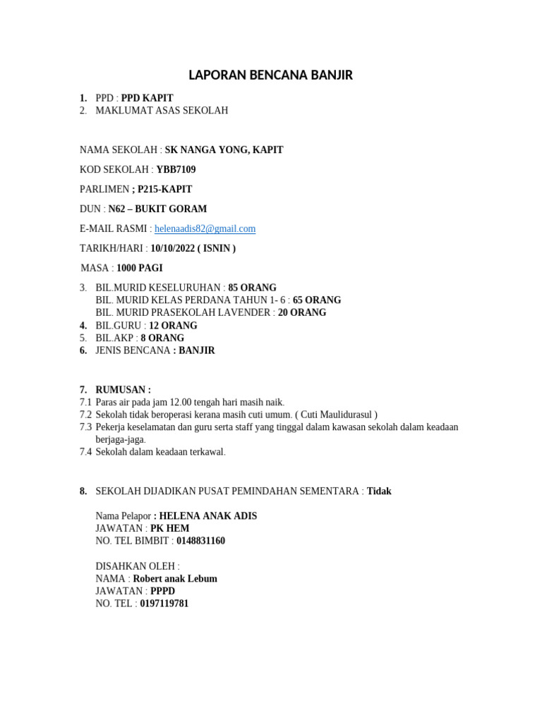 Laporan Bencana Banjir | PDF