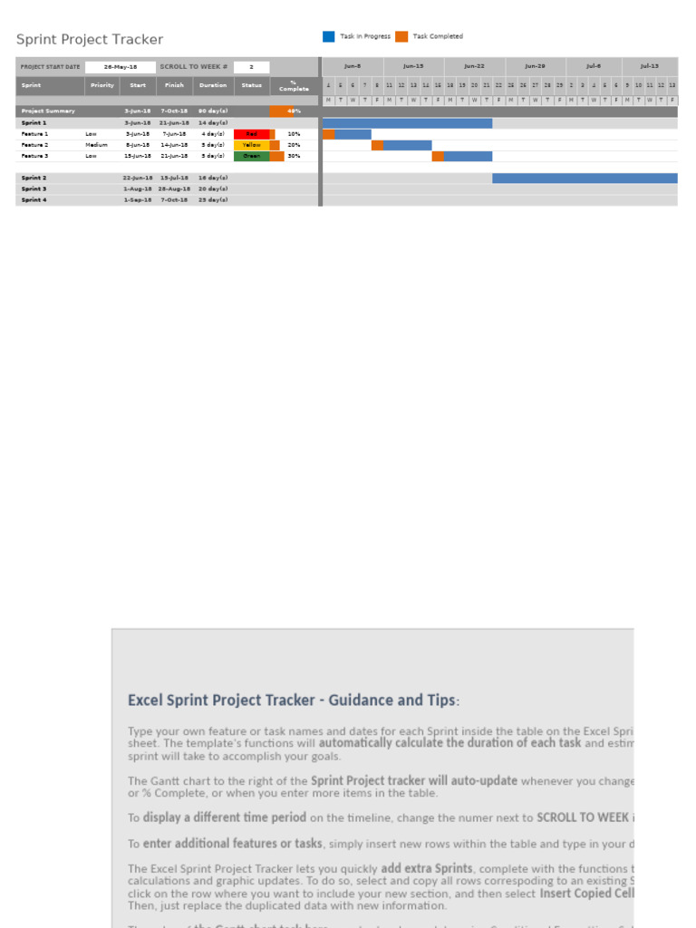 Excel Sprint Project Tracker Template | PDF | Microsoft Excel | Computing