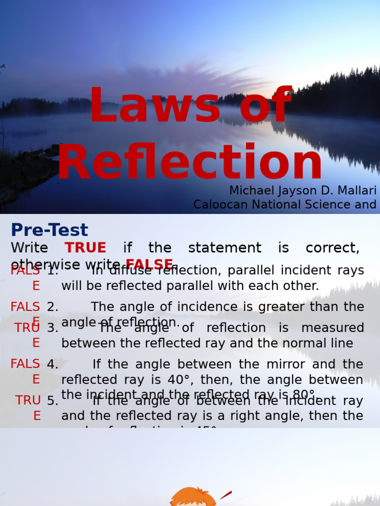 204 Science 10 Laws of Reflection | PDF | Reflection (Physics) | Mirror