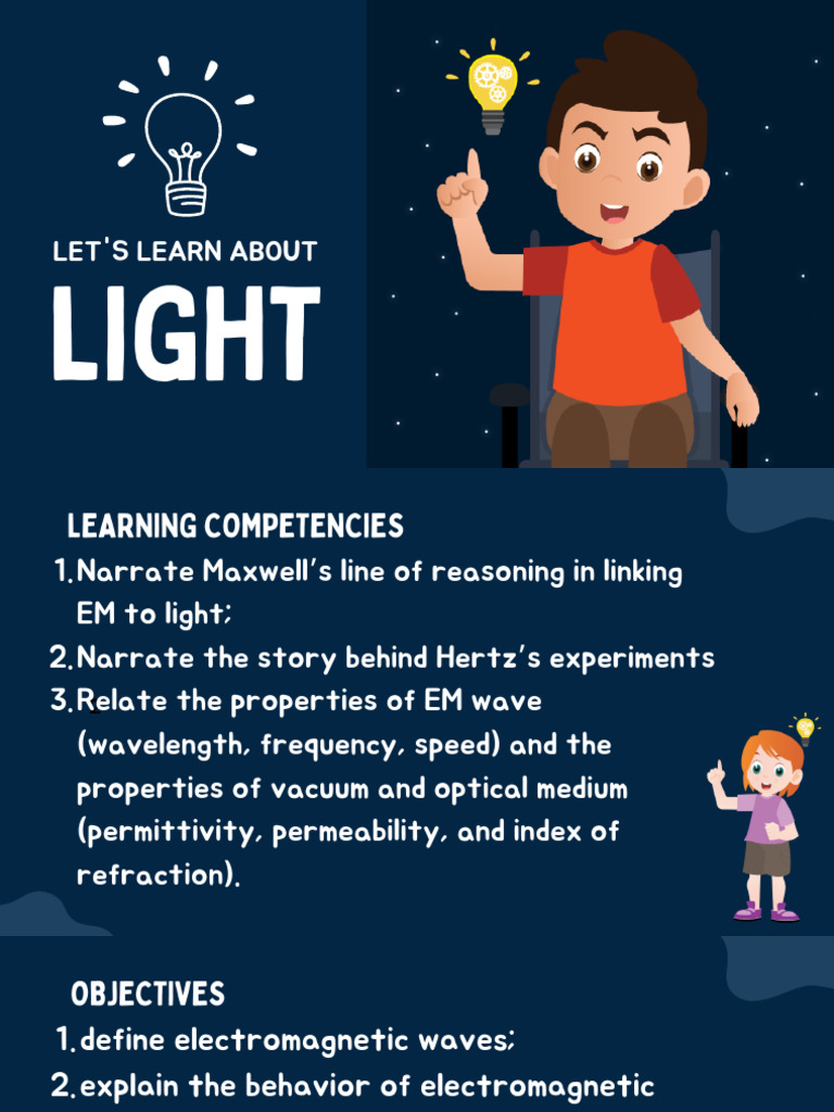 Dark Blue Illustrative Light Energy Science Presentation | PDF | Light ...