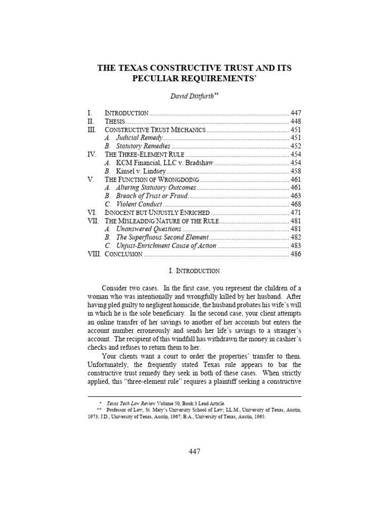 Constructive Trust paper | PDF | Legal Remedy | English Trust Law