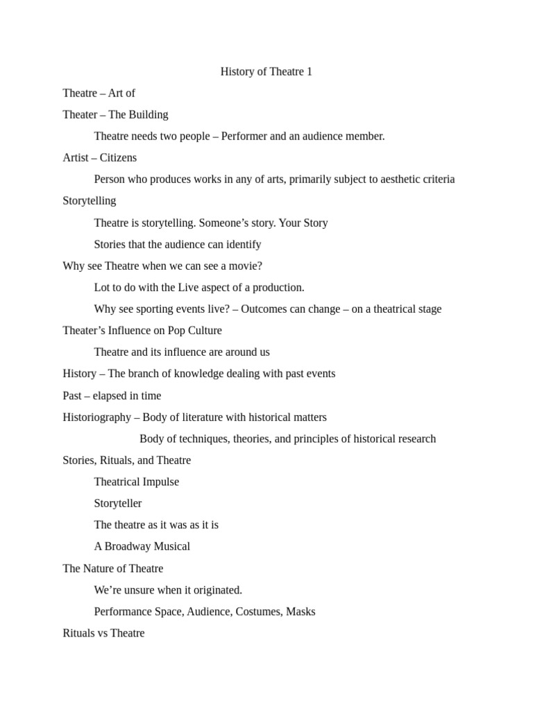 History of Theatre | PDF | Theatre | Tragedy