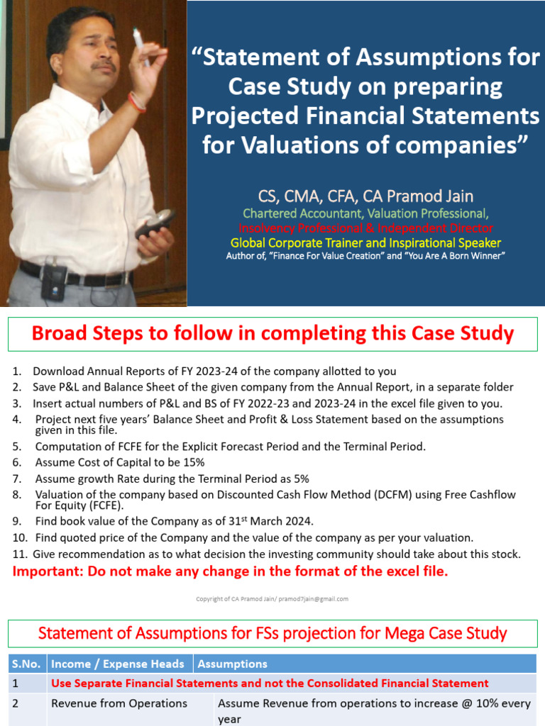 2. Assumptions for Case & Valuation | PDF | Valuation (Finance) | Income Statement