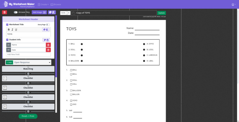 My Worksheet Maker - The Best Online Worksheet Creator | PDF