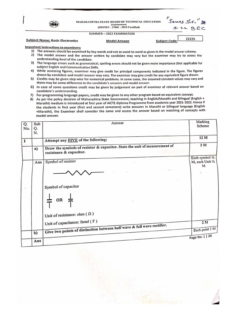 BEC S-22 Model Ans | PDF