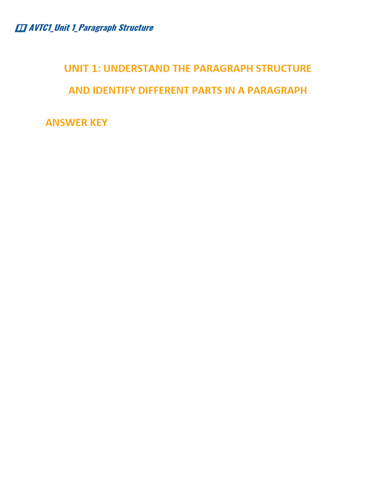 [Official] Avtc1 - Unit 1 - Answer Key | PDF | Chili Pepper | Vegetables