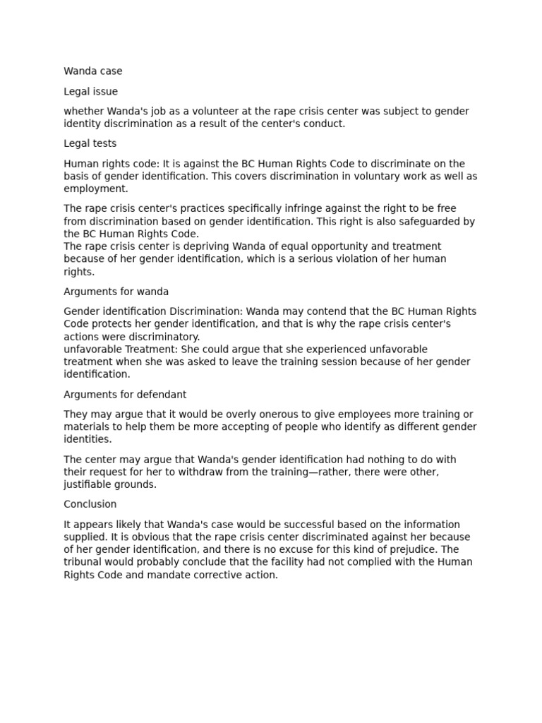 Wanda Case | PDF