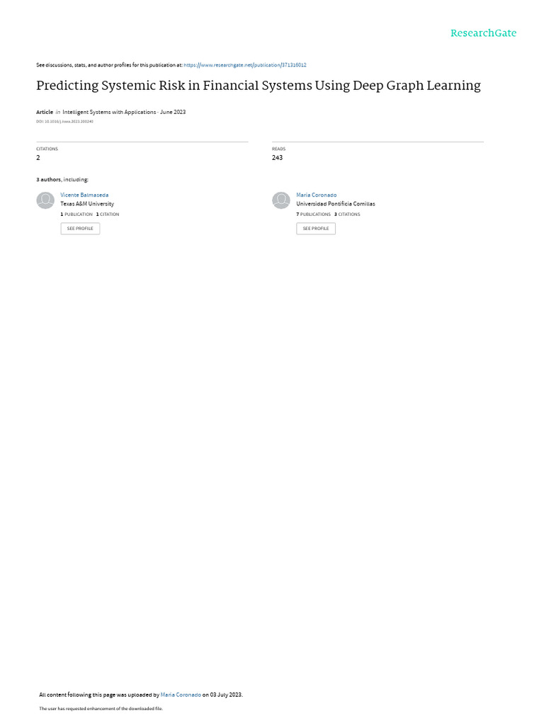 Deep Graph Learning for Systemic Risk | PDF | Machine Learning ...