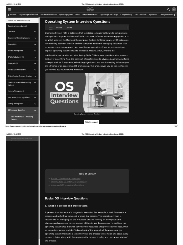 operating system notes | PDF operating system notes | PDF