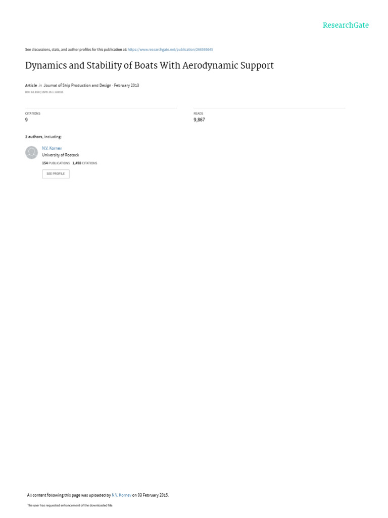 Dynamics and Stability of Boats With Aerodynamic S | PDF | Fluid ...