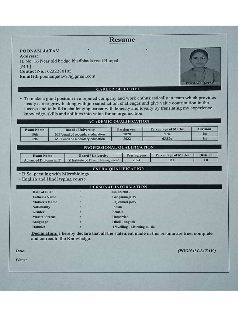 Poonam Resume | PDF