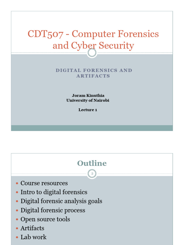 Lecture 1 - Digital Forensics and Artifacts | PDF | Digital Forensics | Computer Forensics