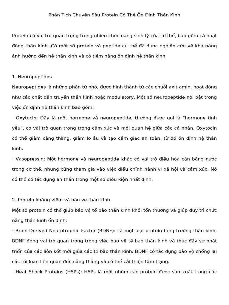 Phan Tich Chuyen Sau Protein On Dinh Than Kinh | PDF