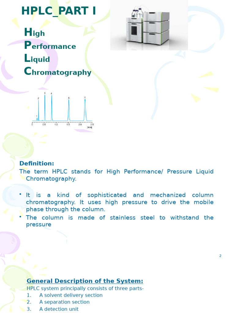 hplc_part I | PDF | High Performance Liquid Chromatography | Chromatography