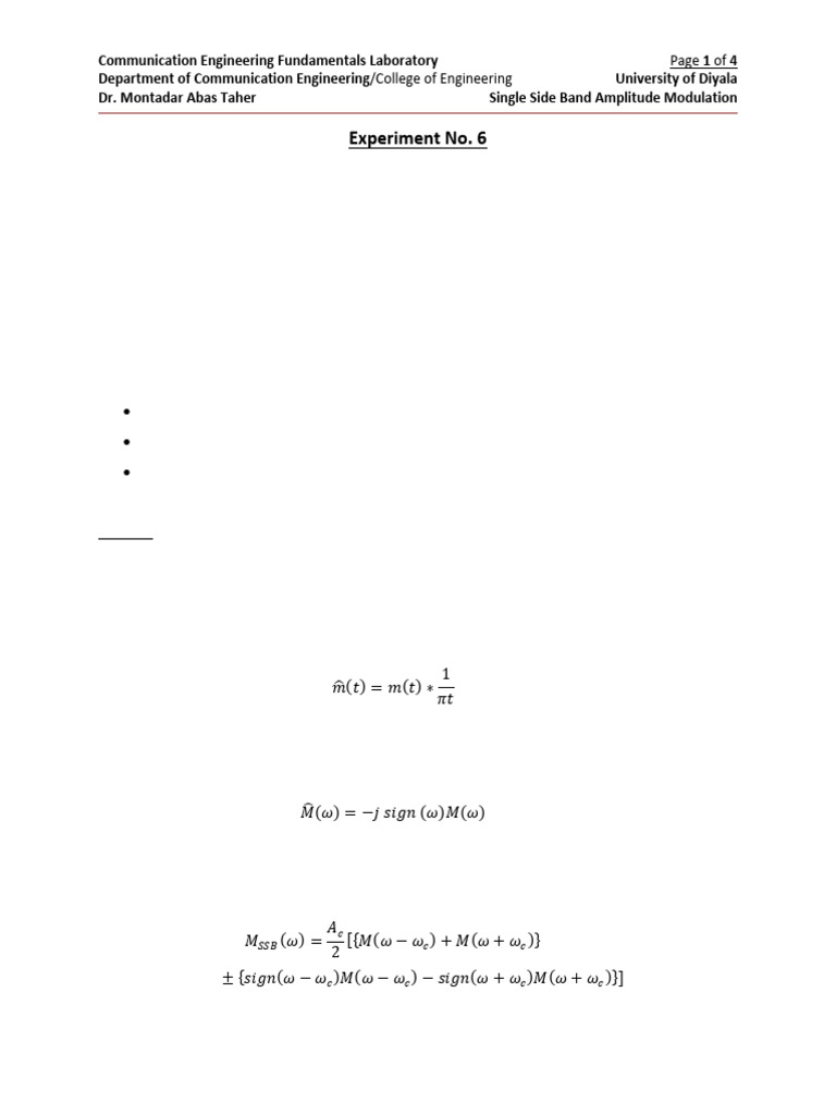 Exp LAB 6 | PDF | Modulation | Electrical Engineering