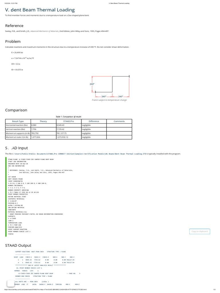 V. Bent Beam Thermal Loading | PDF | Beam (Structure) | Strength Of ...