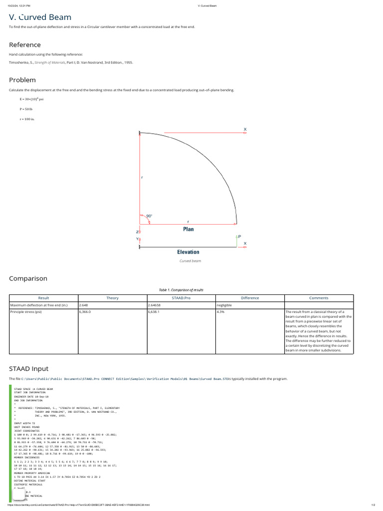 V. Curved Beam | PDF | Bending | Strength Of Materials