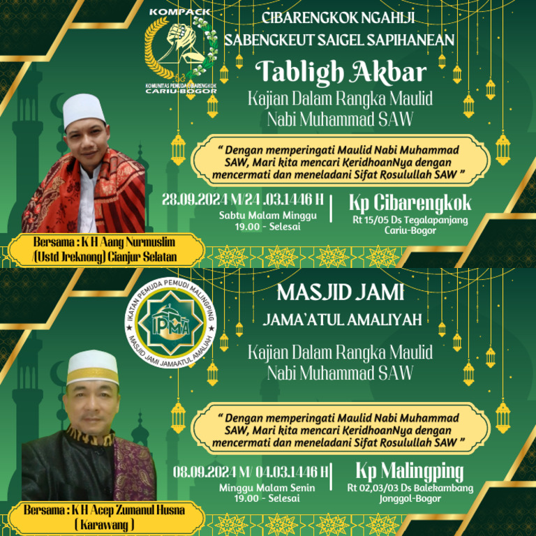 Tabligh Akbar Maulid Nabi Muhammad Banner | PDF