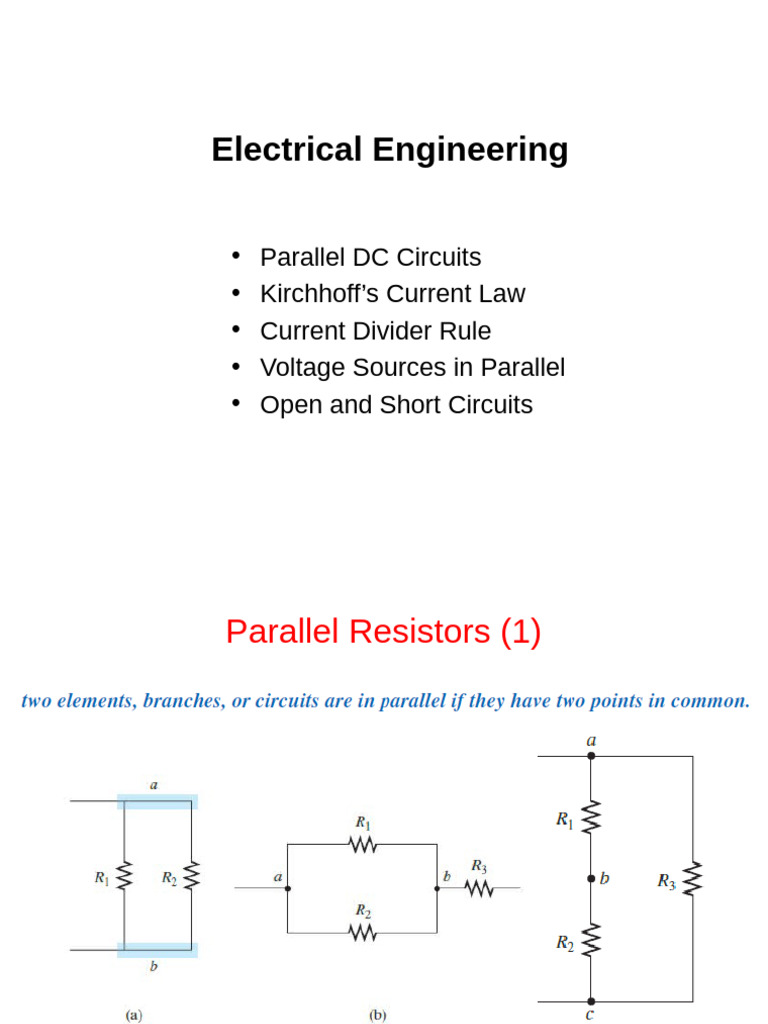 Lecture 4 - Parallel DC Circuits | PDF | Series And Parallel Circuits | Electrical Network